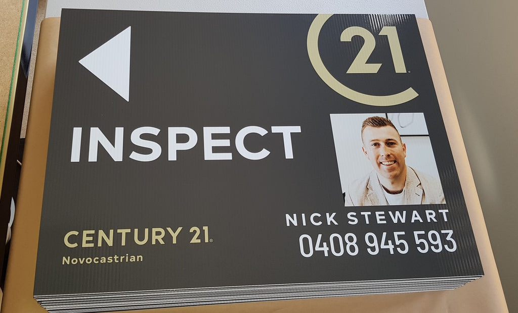 Real Estate Corflute Signage & Grass Stakes 600 x 450mm – JL Signs